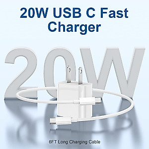20W iPad Pro Fast Charger and 10ft USB C to C Charging Cable Cord Long for 2022/2021/2020/2018 iPad Pro 12.9/11/10.9 inch 5/4/3/2/1th Generation,iPad Air 5/4th,iPad Mini 6 Gen,iPad Wall Charger Block