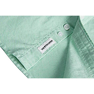 MUSE FATH Men's Button Down Dress Shirt-Cotton Casual Long Sleeve Shirt-Party Dress Shirt-Light Green-XL