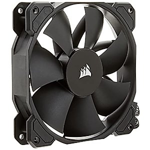 Corsair SP120 Elite, 120mm PWM Hydraulic Bearing Case Fan with CORSAIR AirGuide Technology - Low-Noise, 24.7 dBA, Fan Speeds from 300 RPM - 1,300 RPM, 45.4 CFM, Single Pack - Black