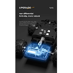 NiGHT LiONS TECH RC Cars for Kids 2WD Remote Control Car 2 Batteries Alloy Monster Trucks 60Mins Play Time Electric Toy Off-Road Crawler Gift for Boys and Girls