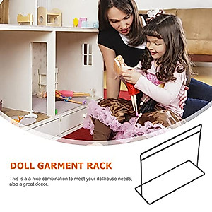 NUOBESTY Doll Clothes Rack Doll Dress Rack, Doll Garment Rack Clothes Hanger Mini Coat Hanger, Compatible with 18 Inch Doll Accessories Metal Doll Rack