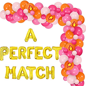 Balterever She Found Her Perfect Match Bachelorette Decoration for Women Match Made in Heaven Bachelorette Balloon Garland Kit with Perfect Match Banner for Bridal Shower Engagement