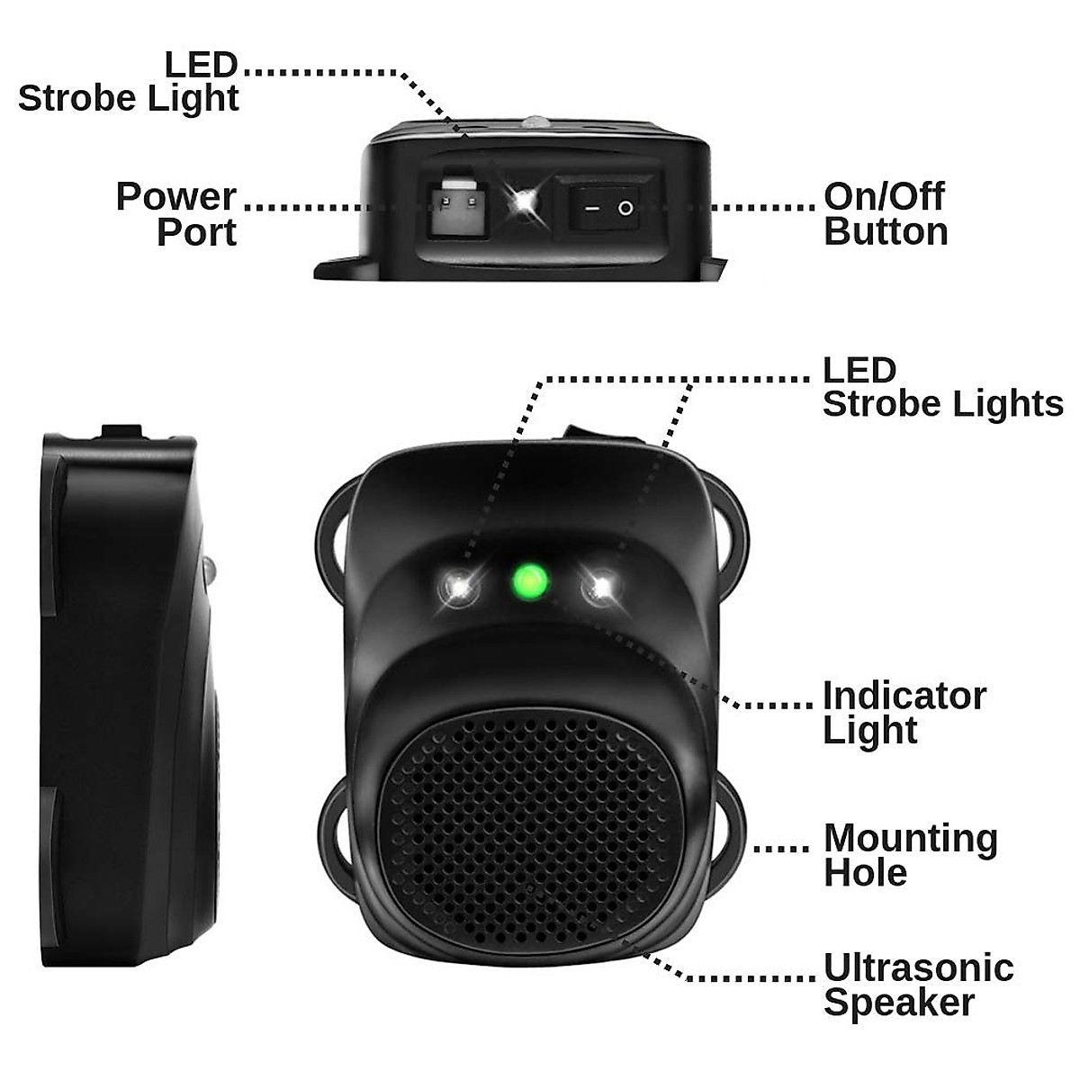 Loraffe Ultrasonic Rodent Repellers Bundle, Under Hood Animal Repeller, 4 in 1 Plug in Rodent Repeller, Vehicle and Garage Rodent Defense, Pest Control