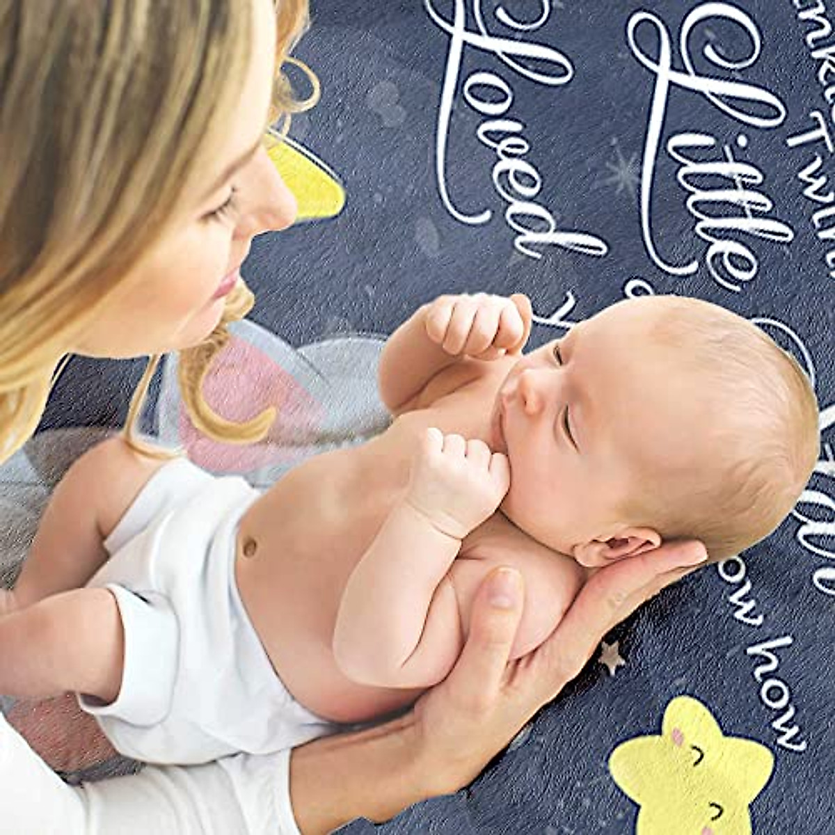 Pavo Personalized Baby Blankets for Boys - Twinkle Twinkle Little Star Elephant Custom Baby Blanket - Includes Bib & Onesie Option - Personalized Baby Gifts for Christmas, Thanksgiving, Shower