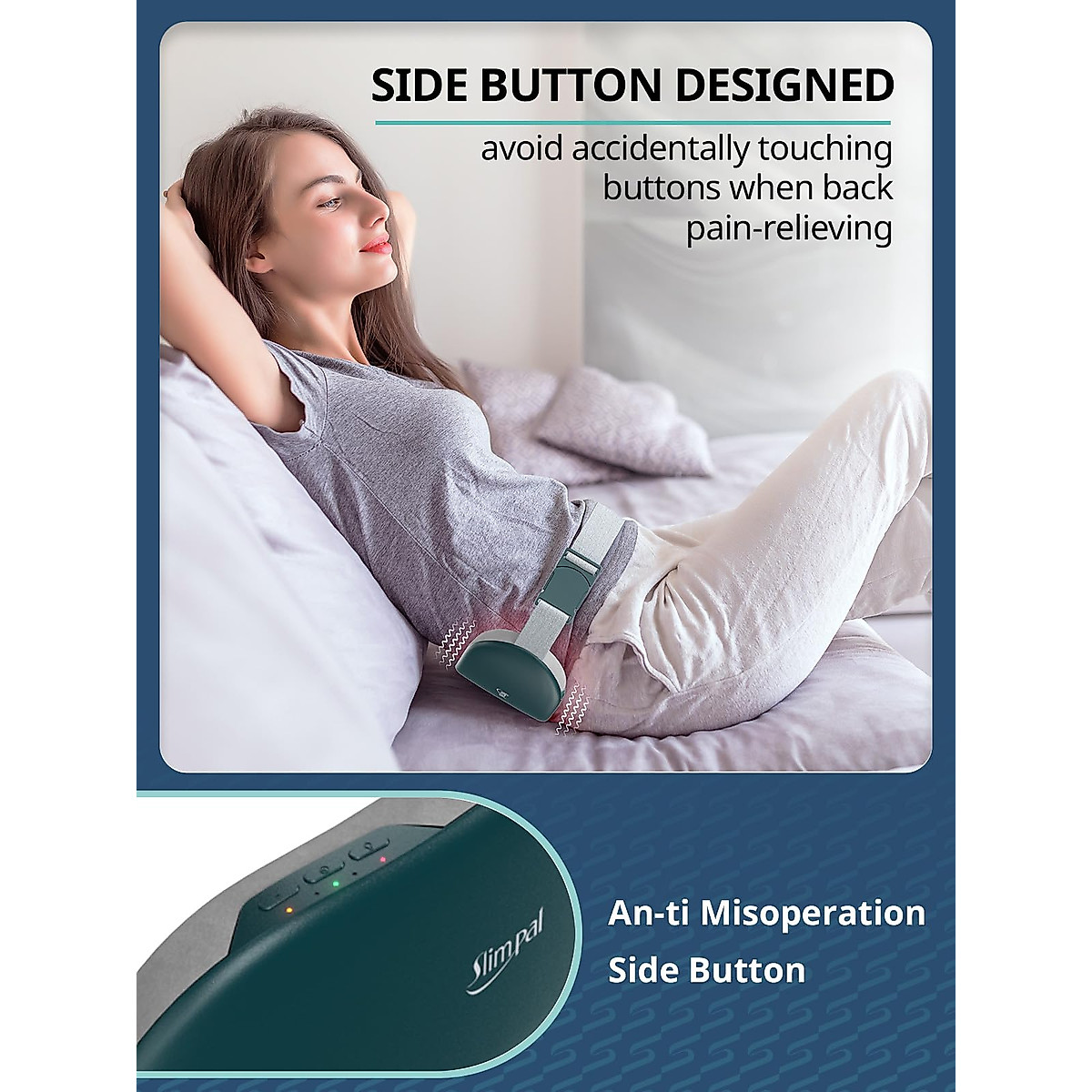 Slimpal Heating Pad for Period Cramps&Back Pain, Plus-Sized Electric Heating Pad, Menstrual Period Cramps Heat Belt Pain Relief, 3 Timer Auto Off Setting, Dark Green