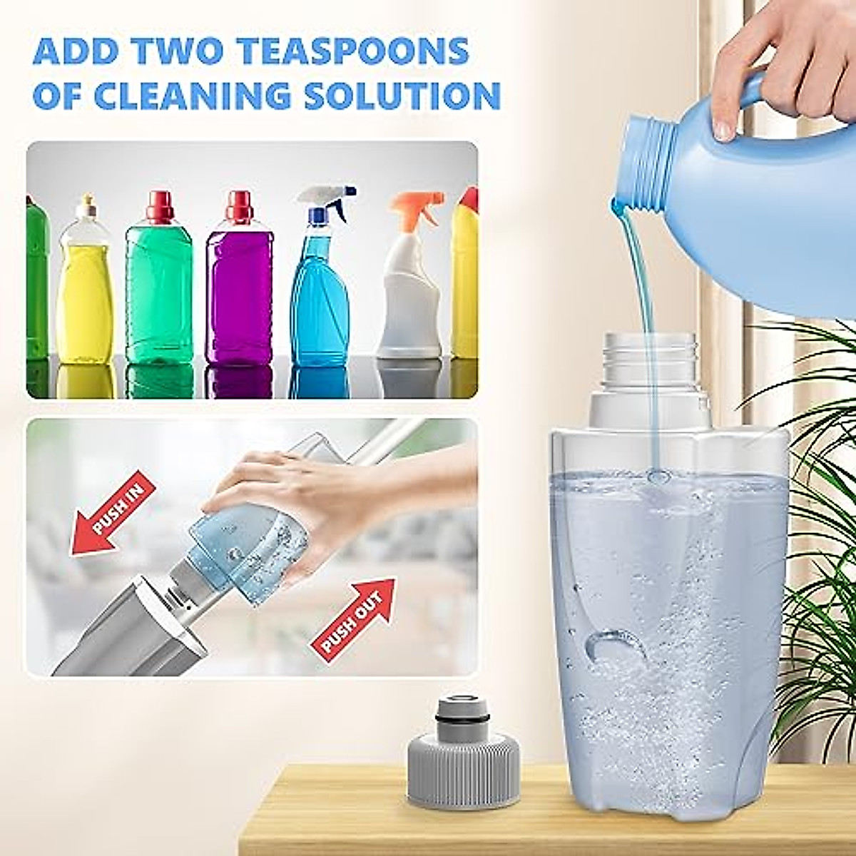 Spray Mops for Floor Cleaning Microfiber Floor Mop for Hardwood Floors Wet Dust Mop Flat Mop Floor Cleaner Mop with 4 Washable Pads 440 Ml Refillable Bottle for Wood Floor Tile Laminate Vinyl Kitchen