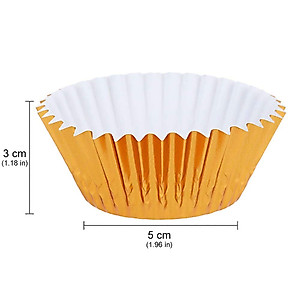 Onwon 300 Count Foil Metallic Cupcake Liners Muffin Paper Case Baking Cups Standard Sized Multicolor, Gold, Silver and Red
