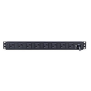 CyberPower RKBS20S2F8R Rackbar Surge Protector, 120V/20A, 10 Outlets, 15 Foot Power Cord, 1U Rackmount