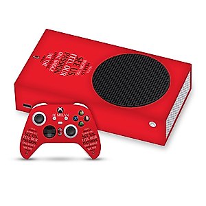 Head Case Designs Officially Licensed AC Milan Typography Art Matte Vinyl Sticker Gaming Skin Decal Cover Compatible with Xbox Series S Console and Controller Bundle