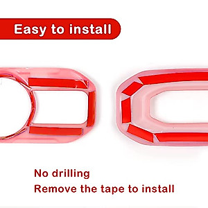 CheroCar 21PCS Full Set Interior Decoration Trim Kit for 2018-2021 Jeep Wrangler JL JLU & Gladiator JT Steering Wheel, Air Conditioning Vent, Reading Light, Speaker (Red)