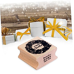 NOLITOY Wooden Christmas 3pcs Wood Suit Vintage Card Making Rubber Christmas Wood Stamper Christmas Stampers Wooden Stamper Stampers Party Favors Pine Cones Paint Gift Earth Tones Wreath