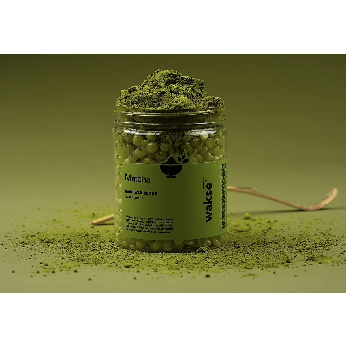 wakse Matcha Hard Wax Beans (12.8oz), 12.8 Ounce
