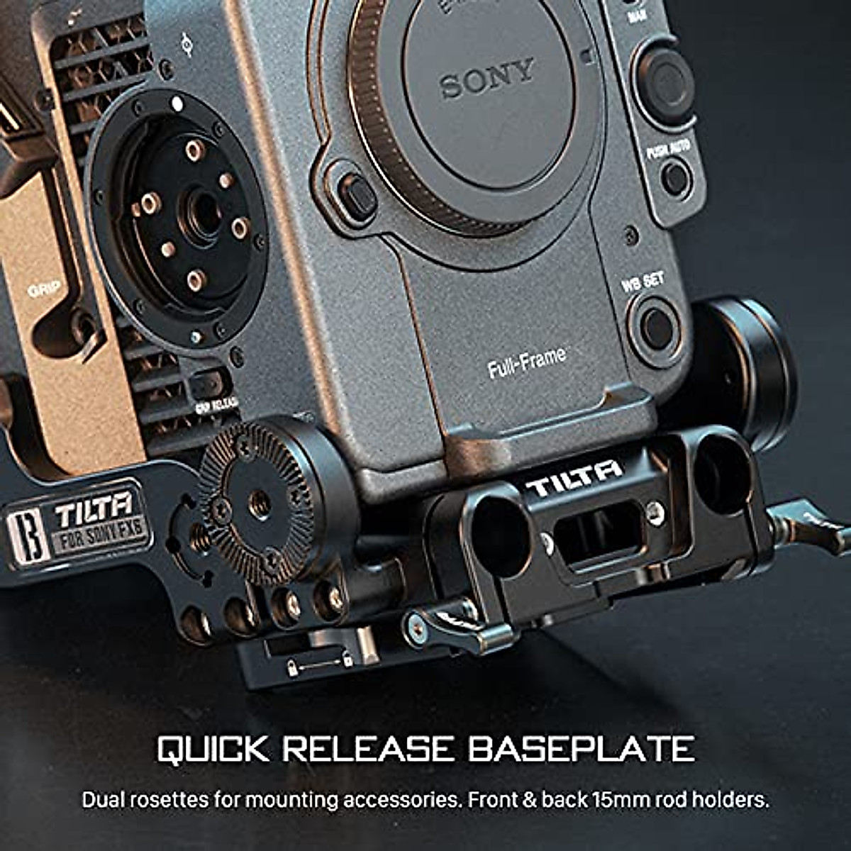 Tilta Camera Cage Compatible with Sony FX6 | Includes: Quick Release Baseplate | Side Arm | Multi-Functional Top Plate