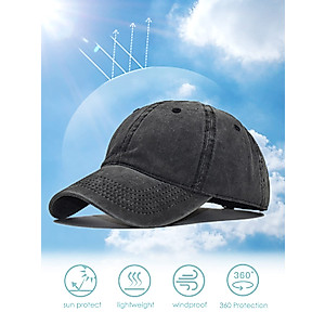 Century Star Womens Baseball Caps for Men Baseball Hat Distressed Cotton Dad Hat Summer Adjustable Golf Runing Hat Solid White One Size