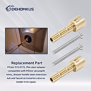 DEHOMKUS 2Pcs Stem Adapter Replacement for 970-0770 Plumbing Equipment - Compatible with Pfister Bath Faucet - Shower Handle Stem Extension Tub and Faucet Accessories Valve Extender Trim Repair
