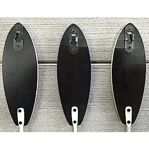 Tumbler Home Tropical Surfboard Wall Hooks – Set of 3 – Blue/Green/White Theme – 9” Tall