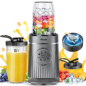 VEWIOR Smoothie Blender, Max 1500W Personal Blender Shakes and Smoothies 32 oz & 24 oz To-Go Cups, Countertop Portable Blenders Kitchen Ideal Frozen Juices Blender, Baby Food, Smoothies, Sauces