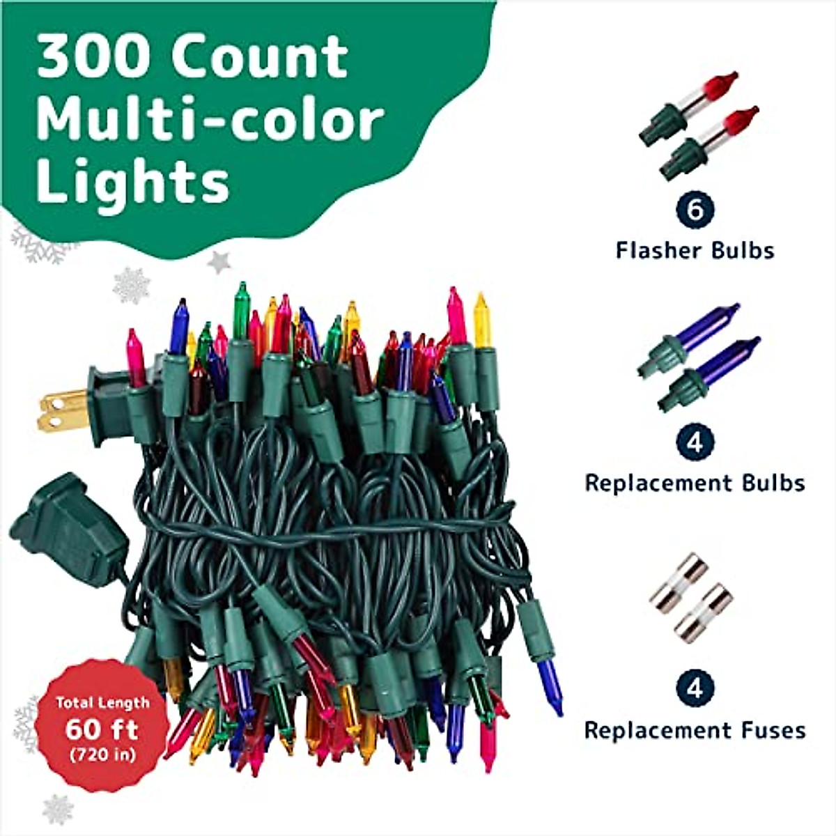 PREXTEX Green Wire Color Light - 300 Count
