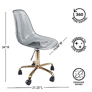 Urban Shop Acrylic Rolling Chair, Black