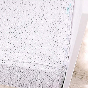 QuickZip Crib Sheet Set - Faster, Safer, Easier Baby Crib Sheets - Includes Gray Dot Wraparound Base & 3 Zip-On Crib Sheets – Gray Dot 100% Cotton - Fits All Standard Crib Mattresses