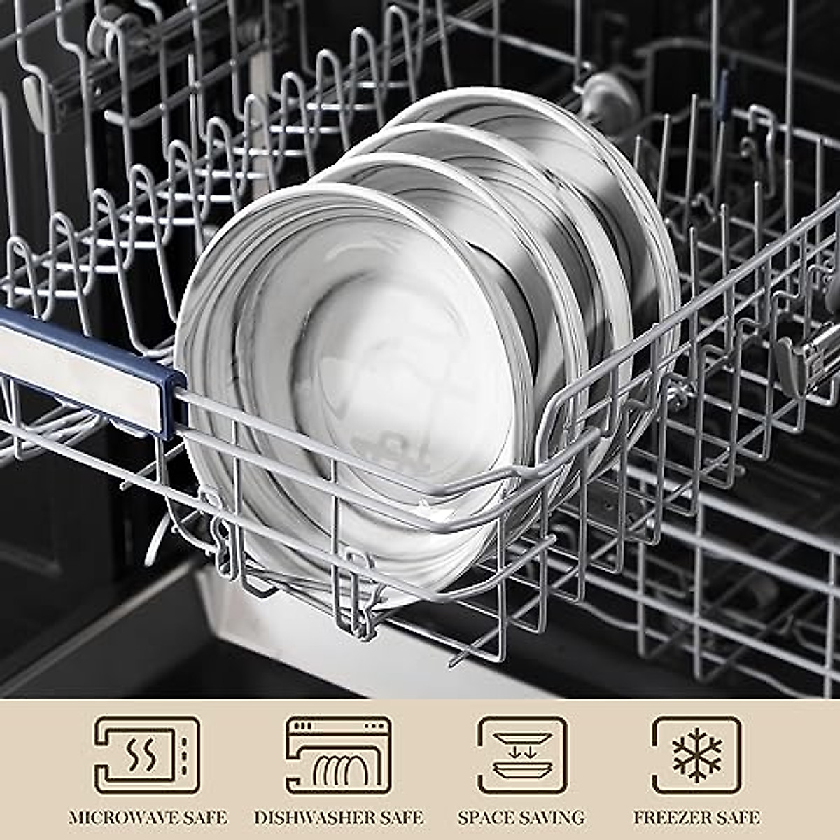 MALACASA Pasta Bowls, 40 OZ Large Salad Serving Bowls Set of 4, Porcelain Pasta Bowls Salad Bowls for Kitchen, Marble Grey Soup Plates Shallow Bowls Set, Microwave & Dishwasher Safe, Series REGULAR