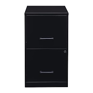 Lorell 14341 18 Deep 2-Drawer File Cabinet, Black