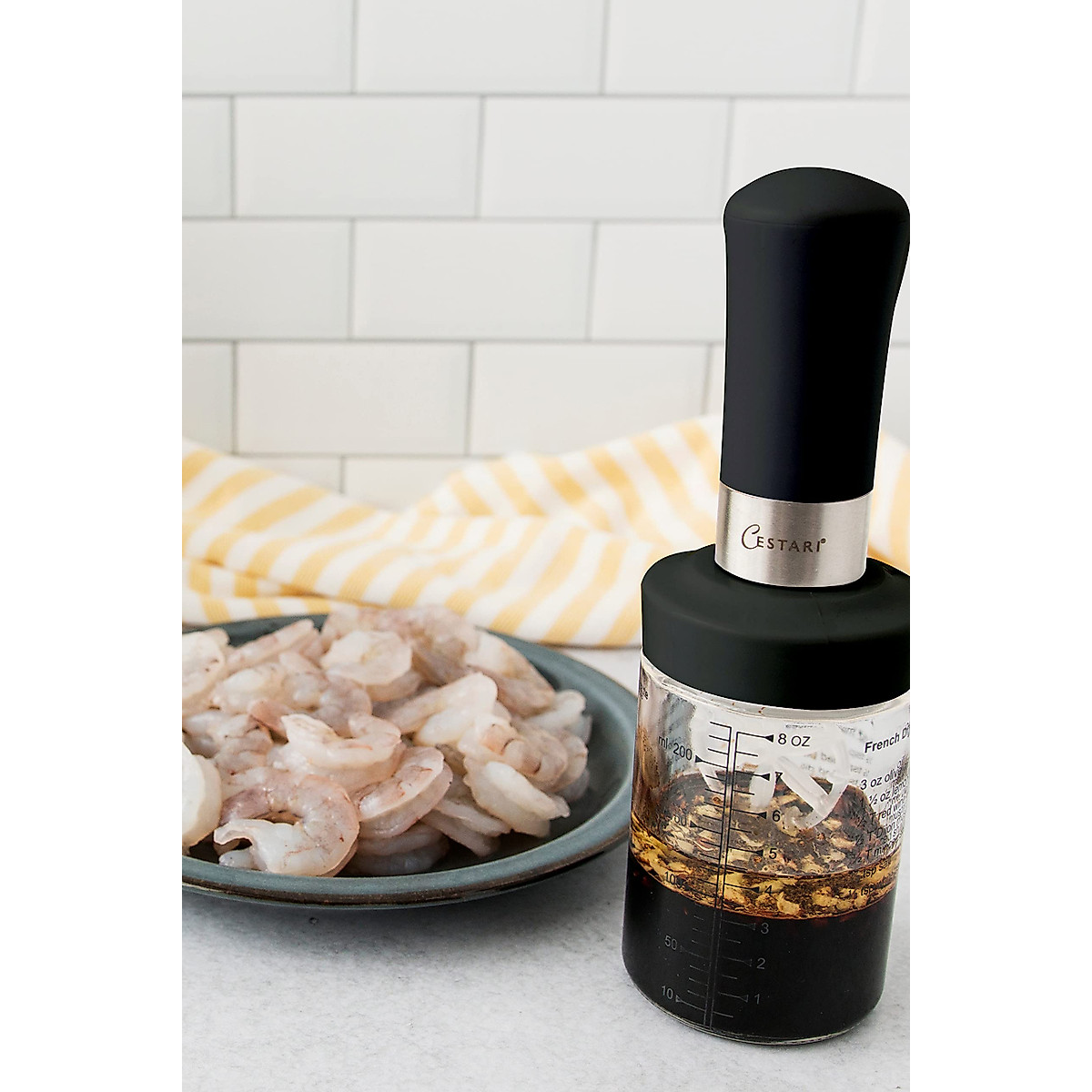 Glass Salad Dressing Bottle: Premium Borosilicate Salad Dressing Shaker with Mixer Insert • Leak Proof Salad Dressing Blender and Dispenser with Measurements and Recipes • Reusable Vinaigrette Cruet