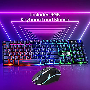 BTO RGB Gaming PC Desktop - Intel Core i5 7th Gen, 16GB DDR4 Ram, 1TB SSD, NVIDIA GeForce GTX 1050 Ti 4GB Graphics Card, Windows 10 Pro, Computer Tower for PC Gaming, HDMI (Renewed)