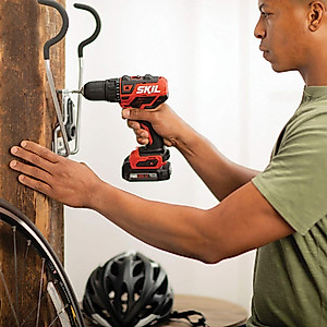 SKIL 2-Tool Kit: PWRCore 12 Brushless 12V 1/2 Inch Cordless Drill Driver and 1/4 Inch Hex Impact Driver, Includes 2.0Ah Lithium Battery and Standard Charger - CB738401, Red