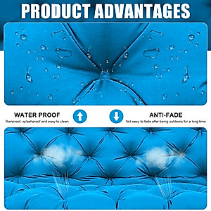 Porch Swing Cushions Waterproof Outdoor Swing Cushions 3 Seater Replacement with Backrest Thicken 5" Swing Bench Cushions Replacement for Outdoor Furniture Patio Lawn Garden (Lake Blue 60x40x5inch)