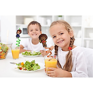 24Pcs Encan Party Favors Reusable Plastic Straws, Great Miagic Birthday Gift Filler for Encan Magic Movie Birthday Theme Party Supplies for Kids with 2 Cleaning Brush