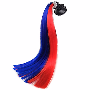 3T-SISTER Crystal Pigtails 14inch for Helmet Ponytail Decoration for Motorcycle Bicycle Ski Helmet Accessories Reusable Suction Cup Reusable Design Many Colors (Helmet not Included)