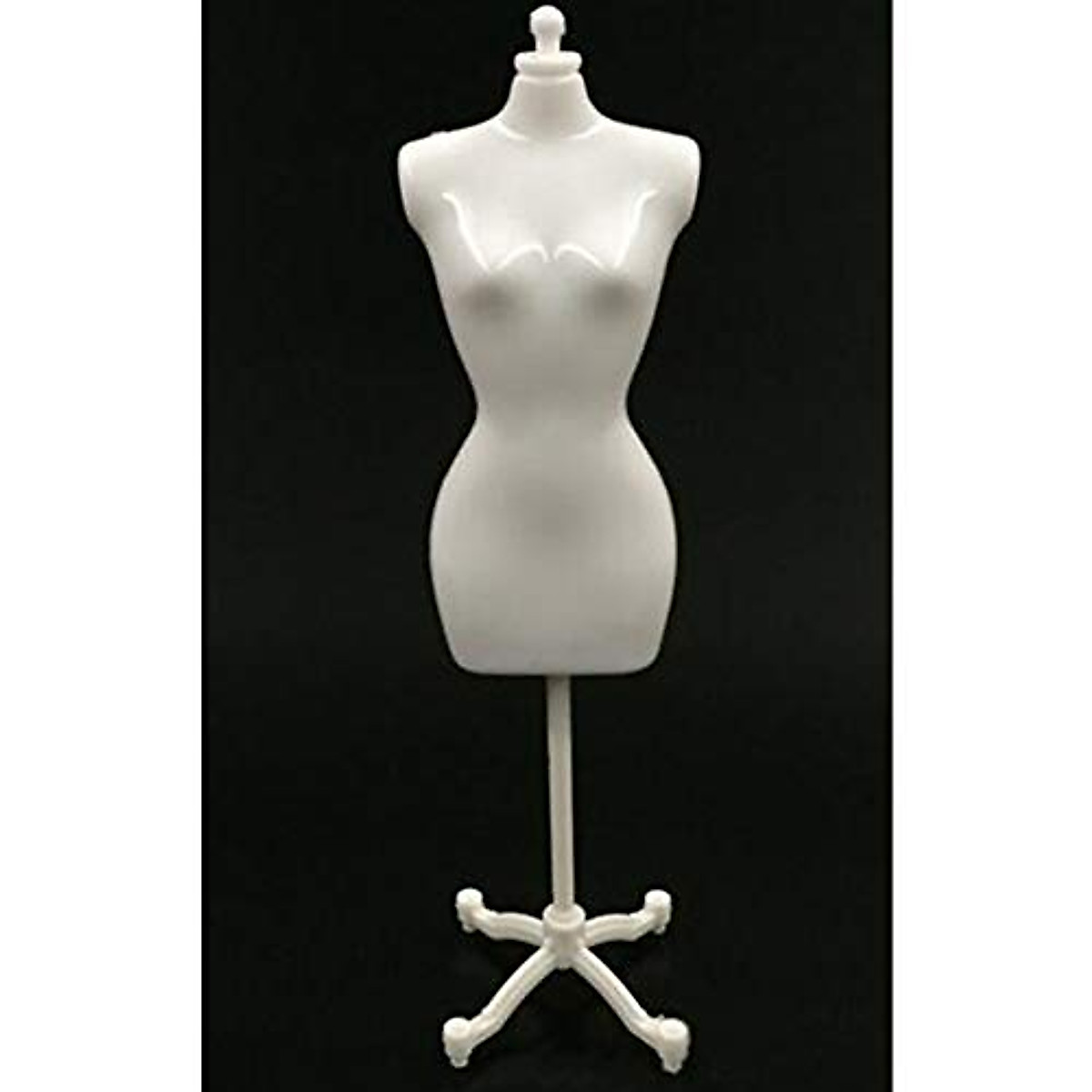 Gigicloud Doll Dress Form Tiny Doll Dress Body Manikin Base Stand 30cm Mini Mannequin Dress Clothes Gown Model Stand Mini Clothing Display Stand for Doll Display Holder,White