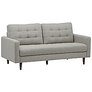 Amazon Brand – Rivet Cove Mid-Century Modern Tufted Apartment Sofa, 72"W, Light Grey