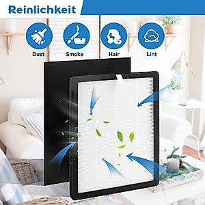 Reinlichkeit ProHEPA 9000 HEPA Replacement Filter Compatible with Veva ProHEPA 9000 Air Pur ifiers, Including 3 True HEPA Filters and 6 Carbon Pre Filters