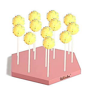 Webake Cake Pop Display Stand, Wood Lollipop Holder 12 Holes Sucker Cake Pop Drying Stand for Weddings Baby Showers Birthday Parties Anniversaries Halloween Candy Decorative