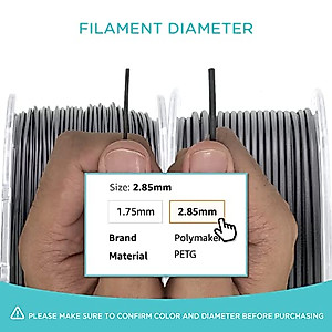2.85mm(3mm) PETG Filament 2.85mm, 1kg Strong PETG Clear Filament - Polymaker PolyLite PETG 2.85mm Transparent 3D Printer Filament, Print with 2.85mm Openning 3D Printers Only