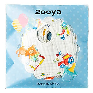 2ooya 8Pcs Snap Muslin Cotton Baby Bibs Infants Feeding Bib Adjustable Machine Washable Burp Cloths Unisex Drool Bibs Keepsake Gift for Drooling Feeding Eating Teething