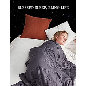 BB BLINBLIN Kids Weighted Blanket Heavy Blanket, Calm and Sleep, Premium Soft and Comfortable Material and Glass Beads (Dark Grey, 41''x60'' 7lbs), Suit for One Person(~40lb) Use on Twin Bed…