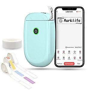 Marklife P11 Label Maker Machine with 4 Rolls Tape,Mini Thermal Wireless Inkless Sticker Printer Machine for Home Kitchen Office Organization