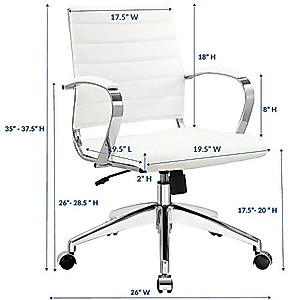 Modway Jive Office Chair, Mid Back, White