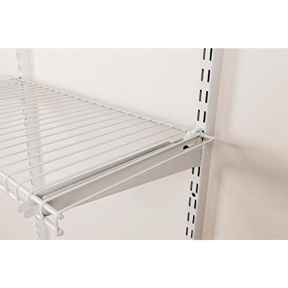 Rubbermaid Fasttrack Closet Kit, White, 6-10 Ft, Wire Shelving Kit & Configurations Sliding Basket for Closet Drawer Organization, Sturdy Slide Out Basket, White