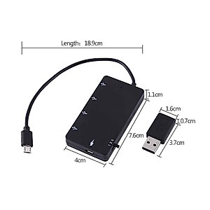 Redxiao Extension Adapter Charging Cable, 4X USB 2.0 Hub Working with OTG and Charging Function Compatibility for Android and Wins System for Tablet Smartphone