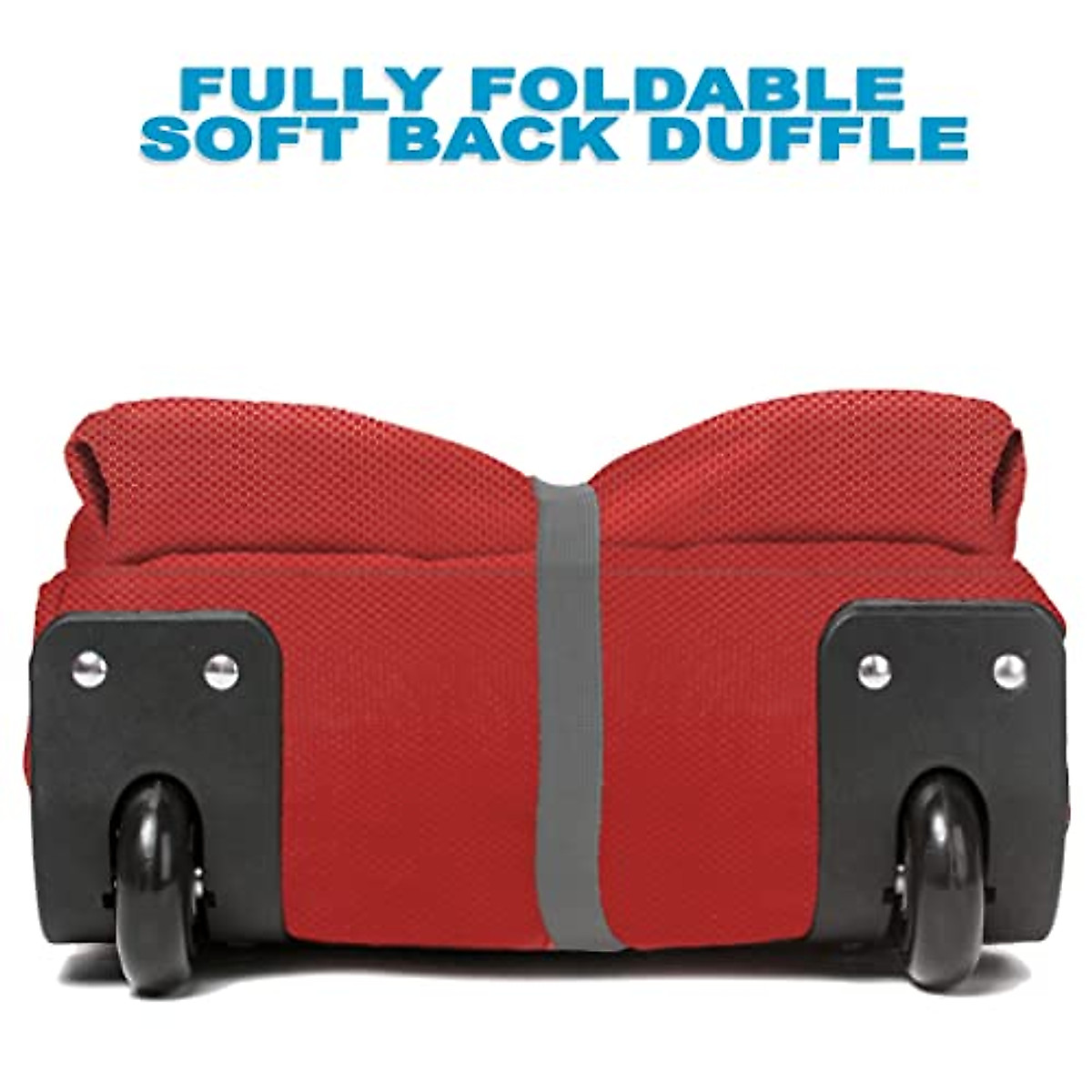 Bago Rolling Duffle Bag with Wheels - 30" 100L Foldable Weekender Bag, Waterproof Travel Duffel Bag, Heavy Duty lightWeight Duffle Bag for Traveling, Rolling Duffel Bag with Wheels (Red)
