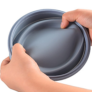 BESUNTEK Collapsible Bowls, Silicone Food Storage Containers with Lids, Set of 4 350/550/800/1200ml Silicone Lunch Containers Leftover Food Containers Leak-Proof Airtight Microwave & Dishwasher Safe