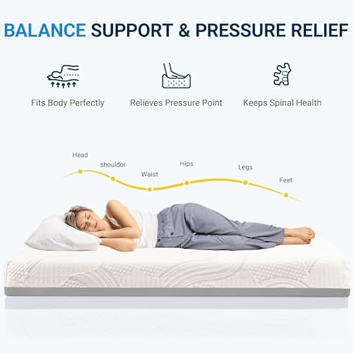 Irvine Home Collection California King Size 10-Inch, Gel Memory Foam Mattress, Medium Firm Feel, Breathable, Cool Sleep and Pressure Relief, CertiPUR-US Certified, Temperature Balanced