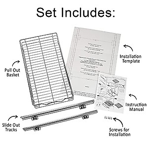 HOLD N' STORAGE Pull Out Cabinet Organizer, Heavy Duty-with Lifetime Limited Warranty -11”W x 21”D - Requires At Least a 12-1/4” Cabinet Opening, Steel Metal cabinet drawers slide out, Chrome Finish