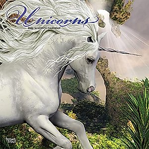 Unicorns 2022 12 x 12 Inch Monthly Square Wall Calendar with Foil Stamped Cover, Ancient Legends Myths Equestrian