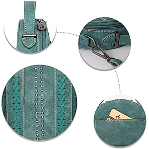 Montana West Fringe Western Purses for Women Crossbody Bag Circle Round Bag Vintage Shoulder Handbag MW1054-118CF