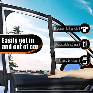 KOUNATSURI Car Handle Assist for Elderly Car Door Handle Multifunction Handle Car Door Latch Handle for Seniors and Handicapped(Red)